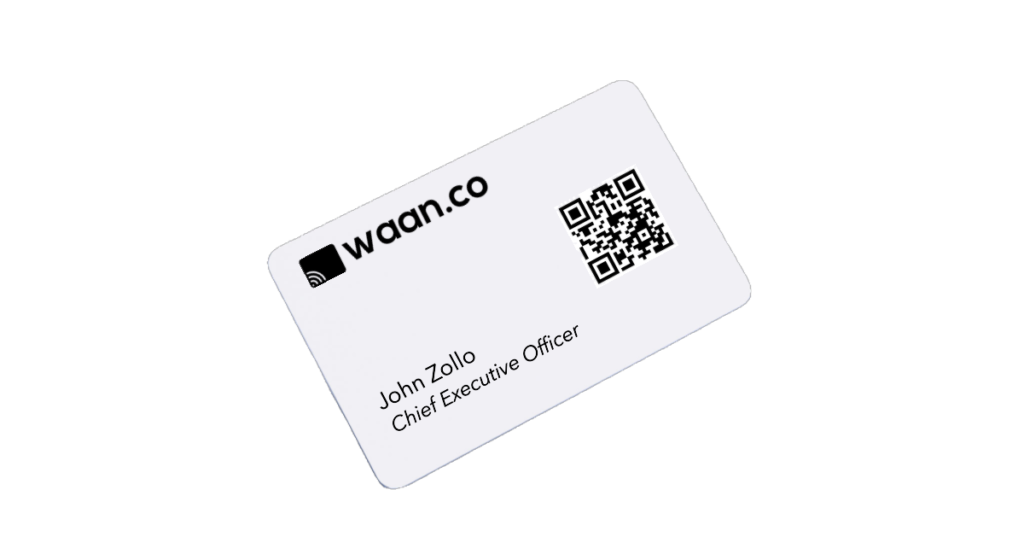 Zestaw 5 wizytówek NFC z PVC z Twoim własnym logo - waan.co